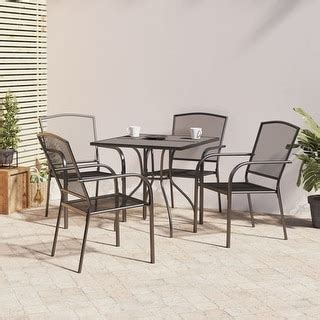 Vidaxl Garden Dining Set Anthracite Steel Bed Bath And Beyond 43273673