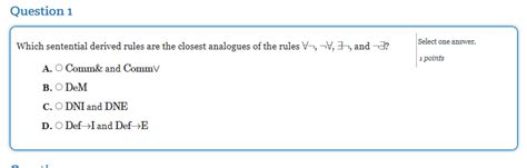 Solved Question 1Which Sentential Derived Rules Are The Chegg