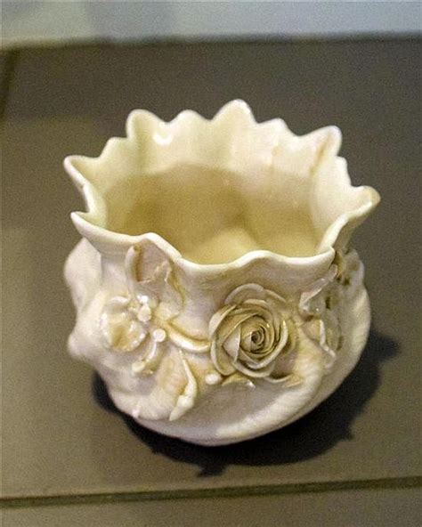 Lot A Belleek Shell Vase Brown Label