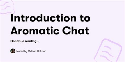 Introduction To Aromatic Chat Melissa Holman Buymeacoffee