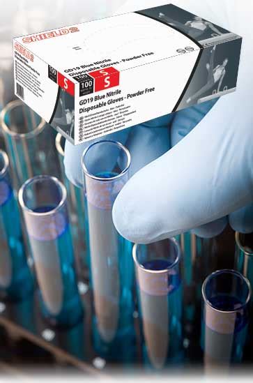 Shield Gd19 Blue Nitrile Gloves