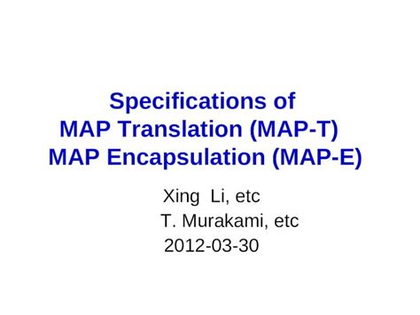 ppt specifications of map translation map t map encapsulation map