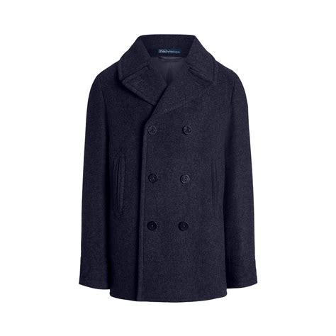 Mens Polo Wool Blend Melton Peacoat Ralph Lauren