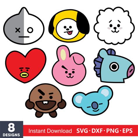 Bt21 Svg Bundle Bt21 Svg Bts Svg Bt21 Characters Svg Png Inspire Uplift