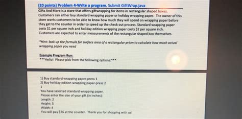 solved 20 points problem 4 write a program submit t
