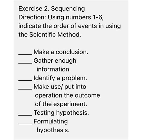 Exercise Sequencing Direction Using Numbers Studyx