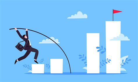 사업가는 장대높이뛰기 플랫 스타일 디자인 벡터 일러스트레이션 사업 개념을 뛰어넘는다 가파른에 대한 스톡 벡터 아트 및 기타 이미지 가파른 개념 개발 Istock