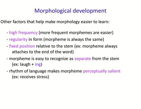 Description Of Morphology Types Development And Examples Ppt
