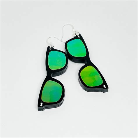 Sunglass Earrings Dangle Sun Glasses Earing Acrylic Etsy