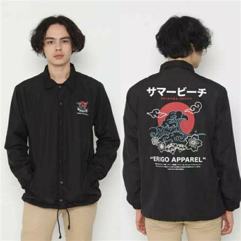 Jual Jaket Couch Pria Erigo Bahan Farasit Taslan Motif Jepang Size L