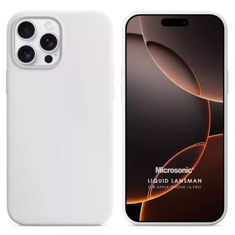 Microsonic Apple Iphone 16 Pro Kılıf Liquid Lansman Silikon Beyaz