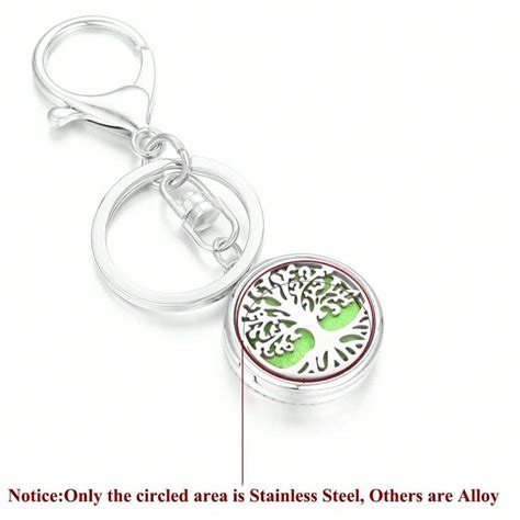 1pc Aromatherapy Diffuser Keychain With 10pcs Pads Perfume Essential