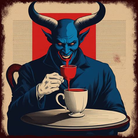 The Devil Drinking A Cup Of Coffee By Jasmine Beusmans Playground