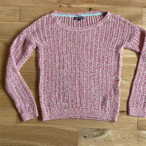 Tommy Hilfiger Pink Crochet Jumper Brand New Depop