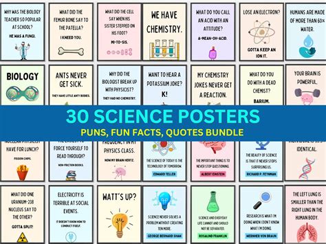 30 Science Classroom Posters Bundle Educational Posters Science