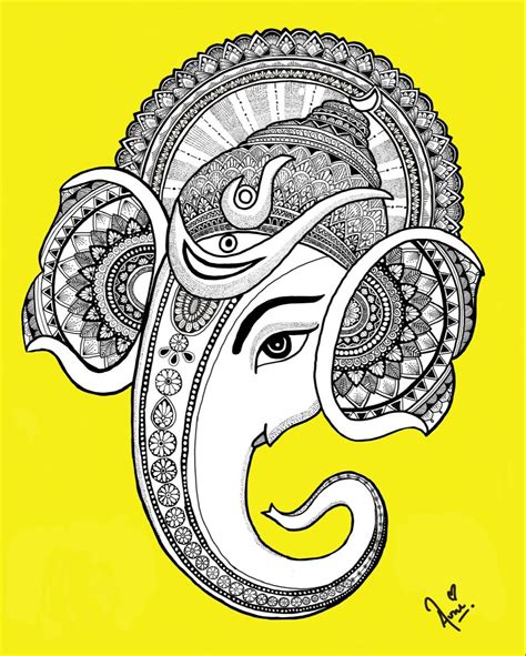 Ganesh Mandala Hand Painting Art Ganesha Painting Mandala Art Therapy