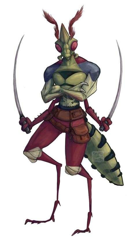 [art] [oc] Devil Mantis Thri Kreen Design For A Client R Dnd