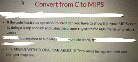 solved a convert from c to mips if the code illustrates a