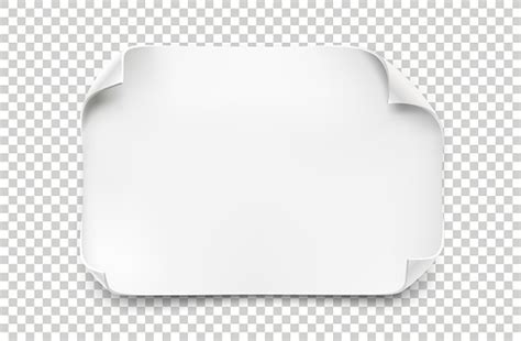 곡선된 모서리와 부드러운 그림자 투명 한 배경에 흰색 현실적인 종이 시트 벡터 일러스트입니다 텍스트에 대 한 종이 프레임 0명에 대한 스톡 벡터 아트 및 기타 이미지