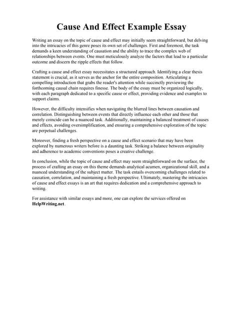 Example Essay Cause And Effect Pdf