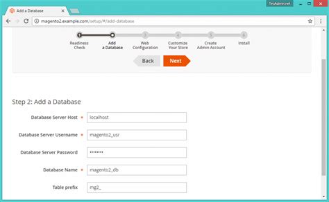 Magento2 Install Step 2 Tecadmin