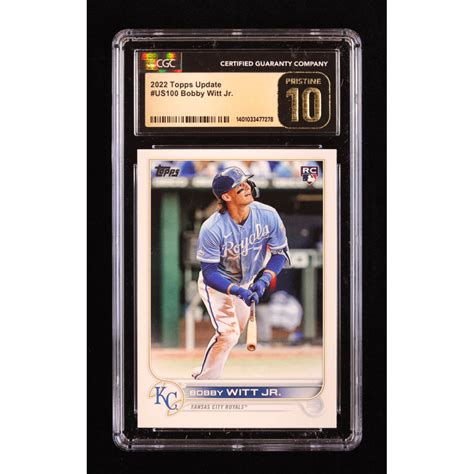 Bobby Witt Jr 2022 Topps Update Us100 Rc Cgc 10 Pristine Black