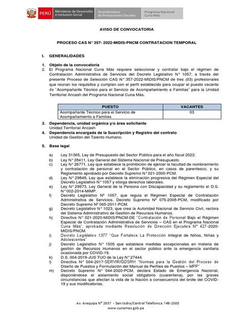 Bases 357 2022 At Saf Ut Ancash Pdf Educación Más Alta Titulo