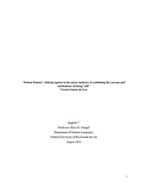 Sample Research Proposal Vicente Luz Pdf Ageism Stereotypes