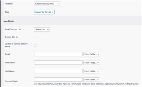 Emailoctopus Advanced Form Integration