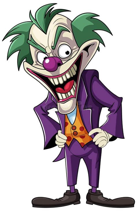 Creepy Joker Cartoon Character Stock Vector Illustration Of Creepy