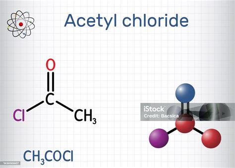 아세틸 클로라이드 분자 그것은 아실 클로라이드 아실 할라이드입니다 새장에 종이 한 장입니다 구조 화학식 분자 모델 벡터 0명에 대한 스톡 벡터 아트 및 기타 이미지 Istock