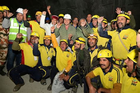 41 Indian Construction Workers Rescued From Collapsed Tunnel Where They
