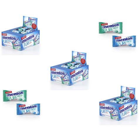 Kit 3 Caixas Mentos Pure Fresh Sortido C 60 Unidades Mentos Chiclete Mentos Chicle Mentos Goma