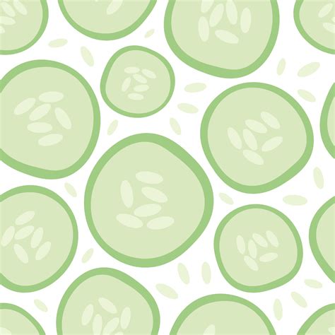 Cute Cucumber Seamless Pattern On White Background 10567836 Vector Art