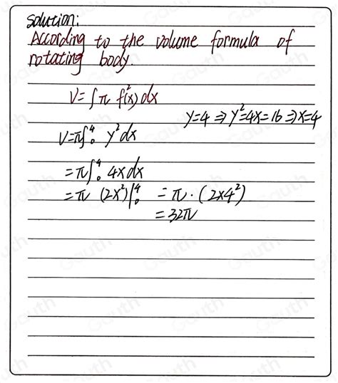 Solved 2 Using The Washer Method Find The Volume Of The Solid