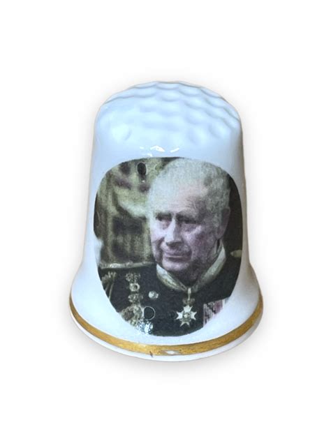 King Charles Iii Celebration Commemorative China Thimble The Thimble