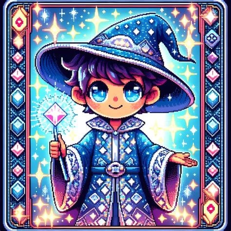 Pixelated Wizard Premium Ai Generated Image