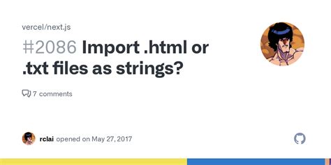 import or txt files as strings · issue 2086 · vercel next js