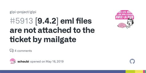 942 Eml Files Are Not Attached To The Ticket By Mailgate · Issue 5913 · Glpi Projectglpi