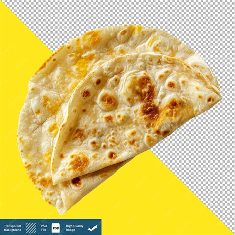 Premium Psd Half Roti Slice On White Background On 50 Roti