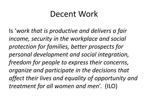 PPT The ILO Decent Work Indicators PowerPoint Presentation Free Download ID 8785983
