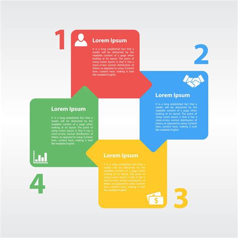 Business Infographic Design Template With 4 Steps Or Options Using For