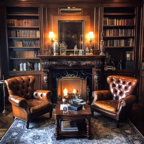 Premium Photo A Large And Luxury Old Style Private Library