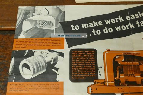 Rare Vintage Sheppard Diesel Tractors Foldout Sales Brochure Sd2 Sd3