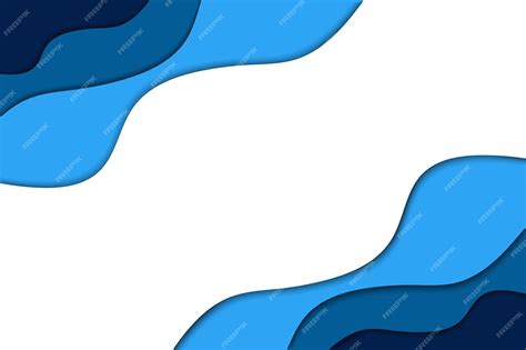 Premium Vector Abstract Blue Wave Shape Papercut Concept Background