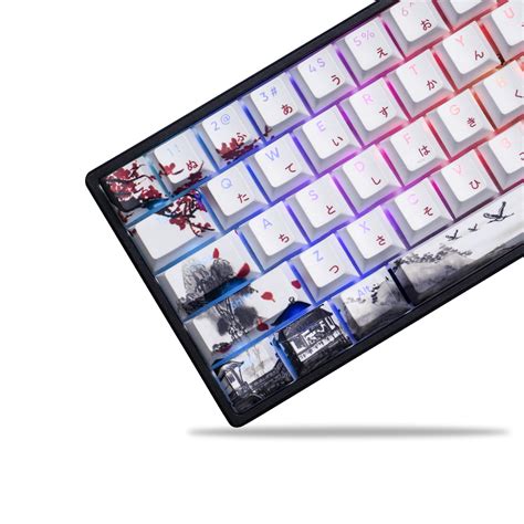 Buy Xvx Shine Through Keycaps Pbt Japanese Keycaps 127 Keys Plum Blossom Custom Keycap Set