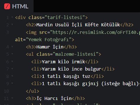 HTML Liste Örneği Legal Yazılım