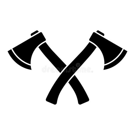 Two Crossed Axes Icon Design Vector Stock Vector Illustration Of