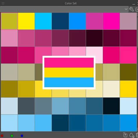 Pansexual Pride Flag Color Palette For Clip Studio Paint