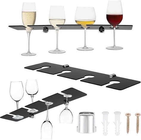 Acrylic Wine Glass Holders Wall Mounted Black Wine Glass Storage Rack